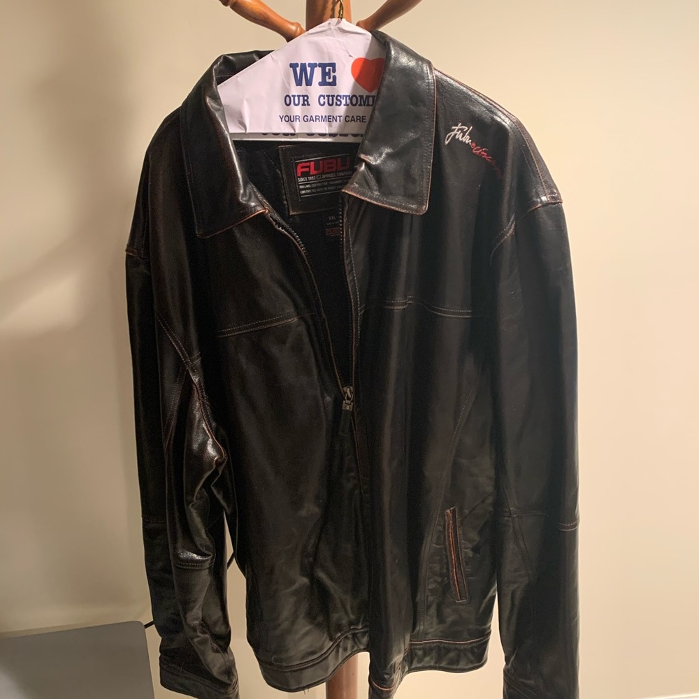 Fubu Vintage Brown Leather Jacket - Gem